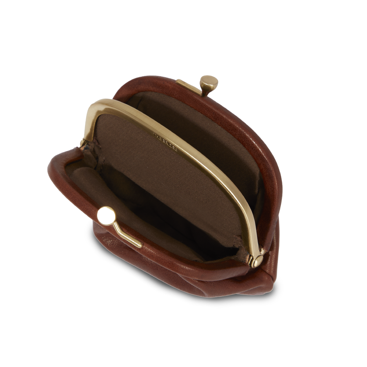 Women’s leather coin purse BROWN/GOLD | The Bridge