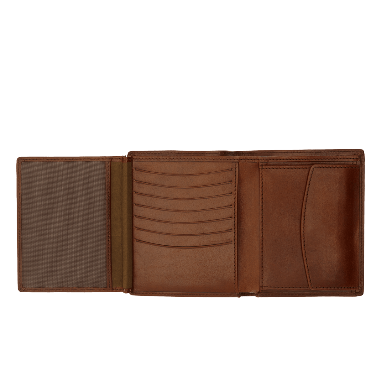 Men’s leather wallet with coin pocket BROWN/GOLD | The Bridge