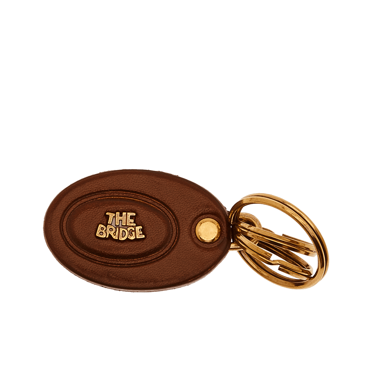 Men's leather keyring BROWN/GOLD | The Bridge