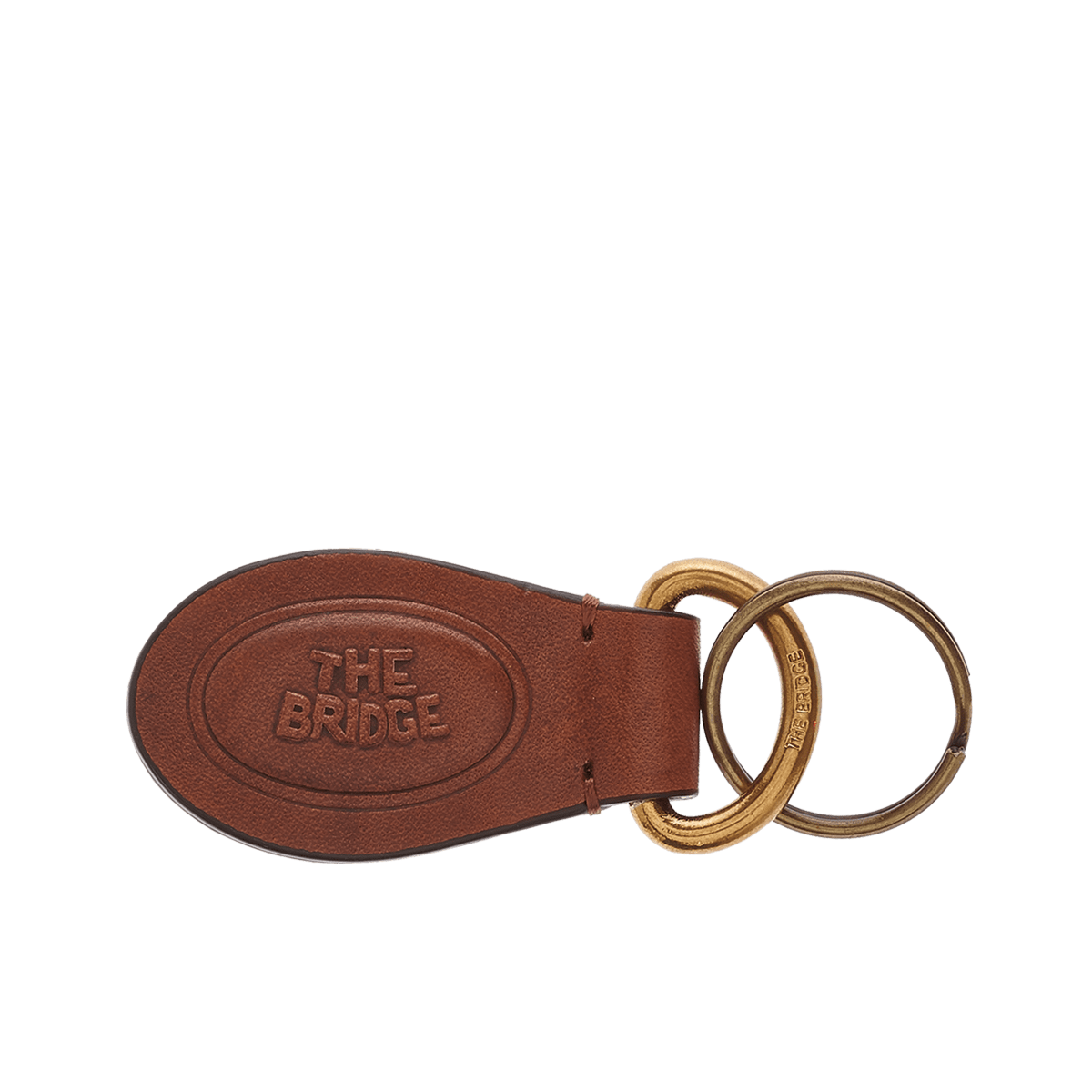 Men's leather keyring BROWN/GOLD | The Bridge
