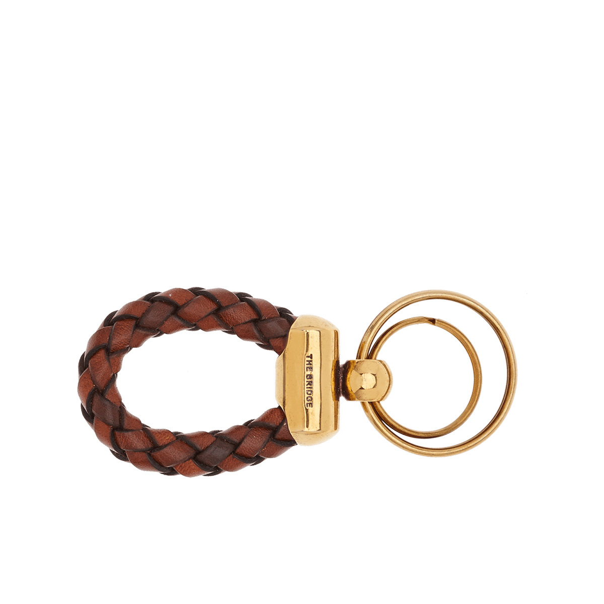 Men's leather keyring BROWN/GOLD | The Bridge
